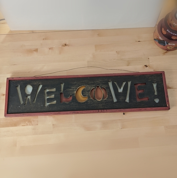 Holiday | Welcome Primitive Fall Pumpkin Sign Decor | Poshmark
